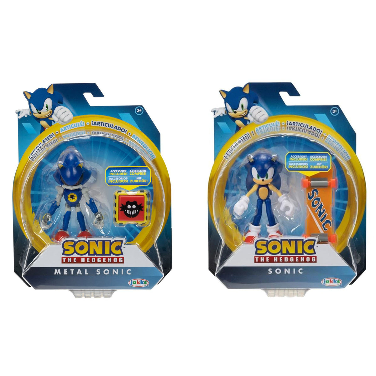Metal Sonic and Sonic the Hedgehog 4 Inch Wave 13 Action Figure ...